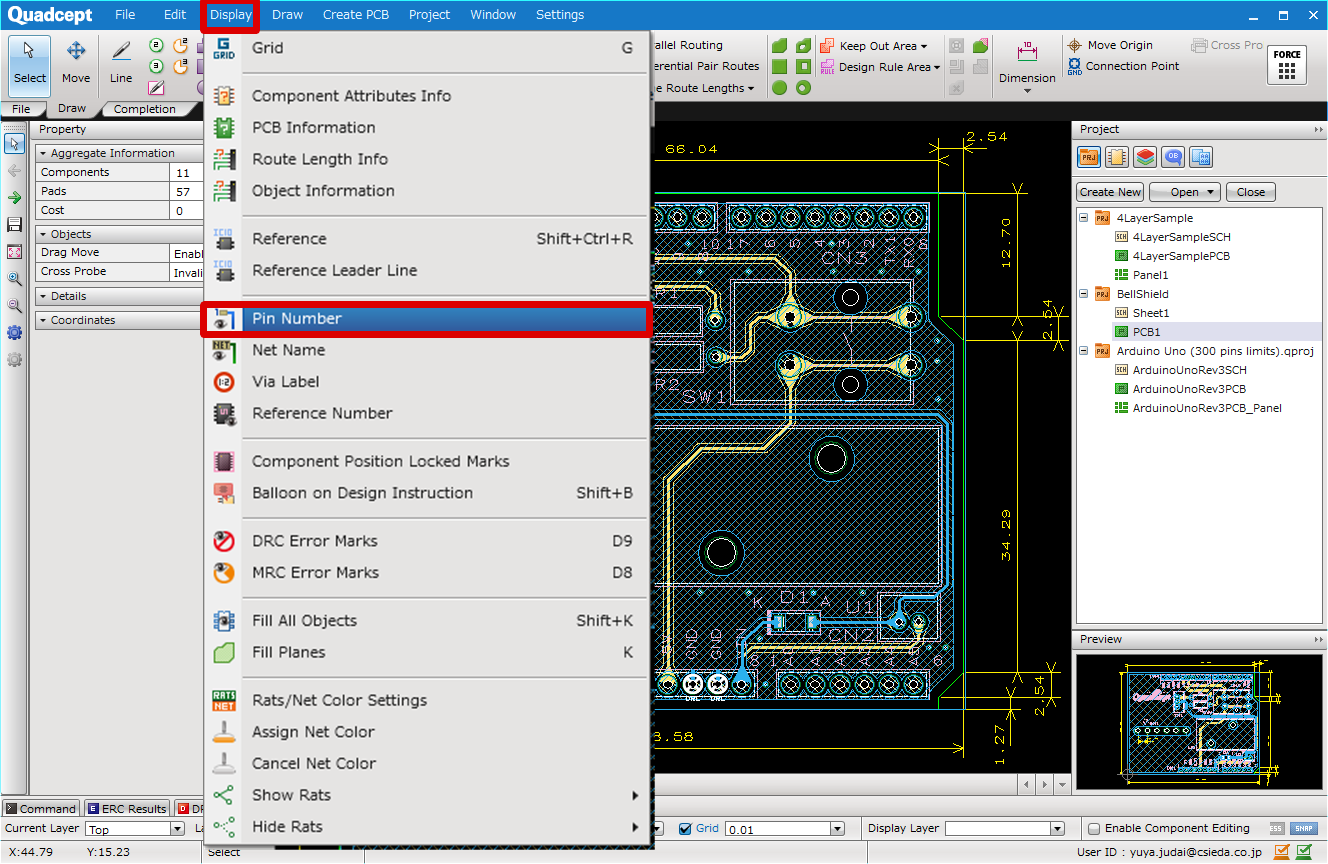 PCB Layout CAD - Pin Number